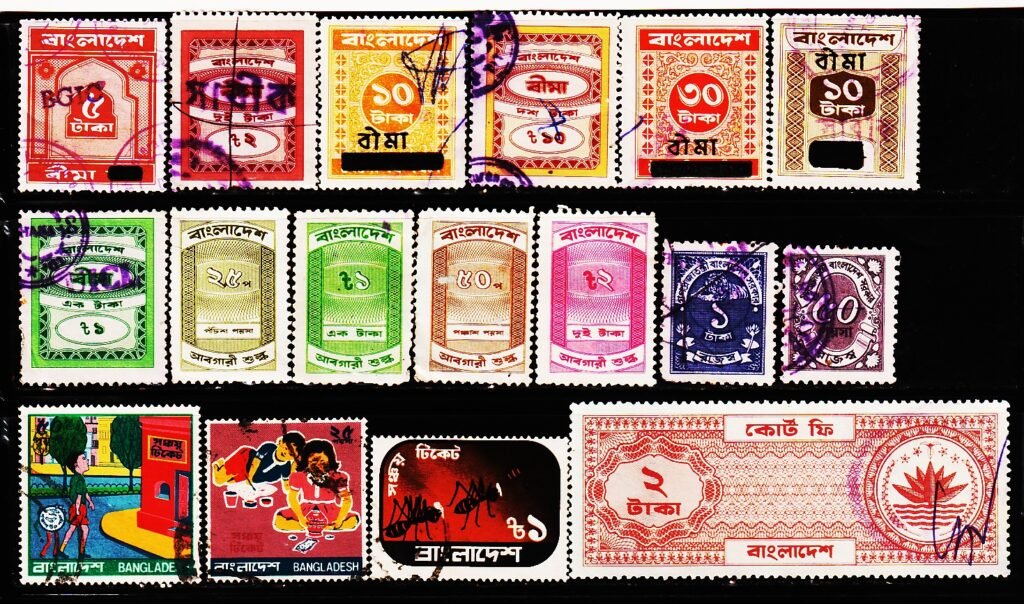 BANGLADESH 17 DIFFERENT REVENUE FISCAL USED STAMPS #3015 – Stistamp